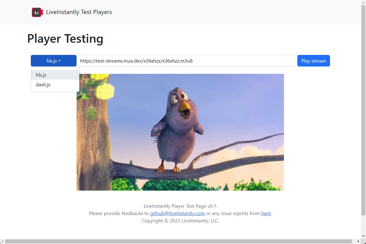 シンプルな Web プレイヤーの開発と展開 | LiveInstantly, LLC.